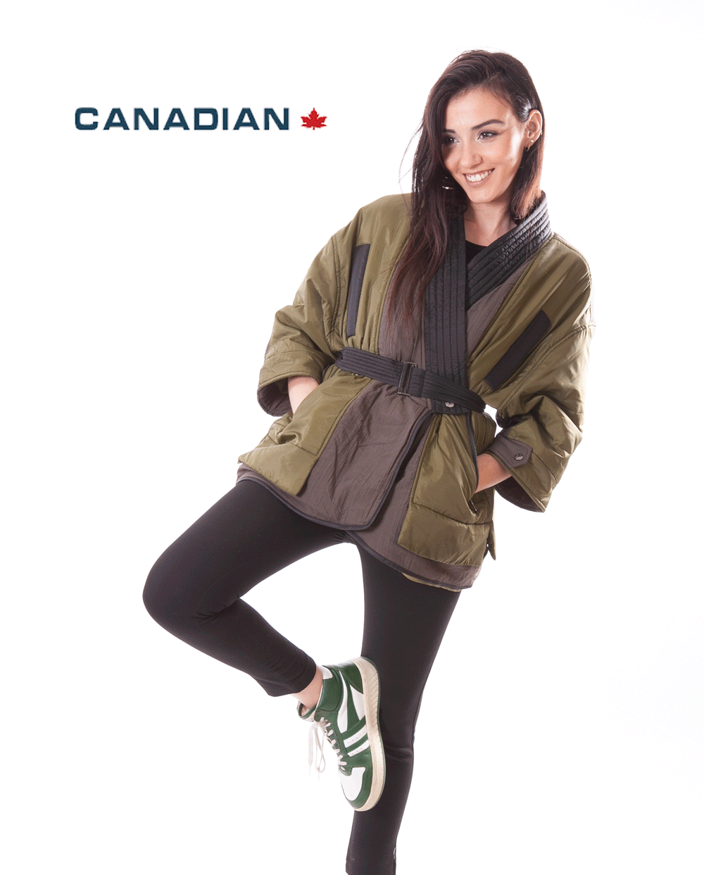 Kimono Heidi satin oliva bordado Canadian Classics – Suma s Moda